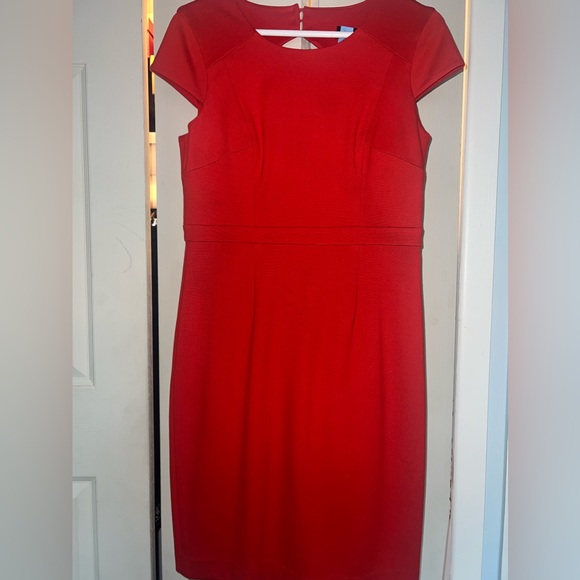 Dresses | Red Orange Dress With Back Cutout | Poshmark
